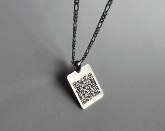 Engraved Qr Code Jewelry - Etsy