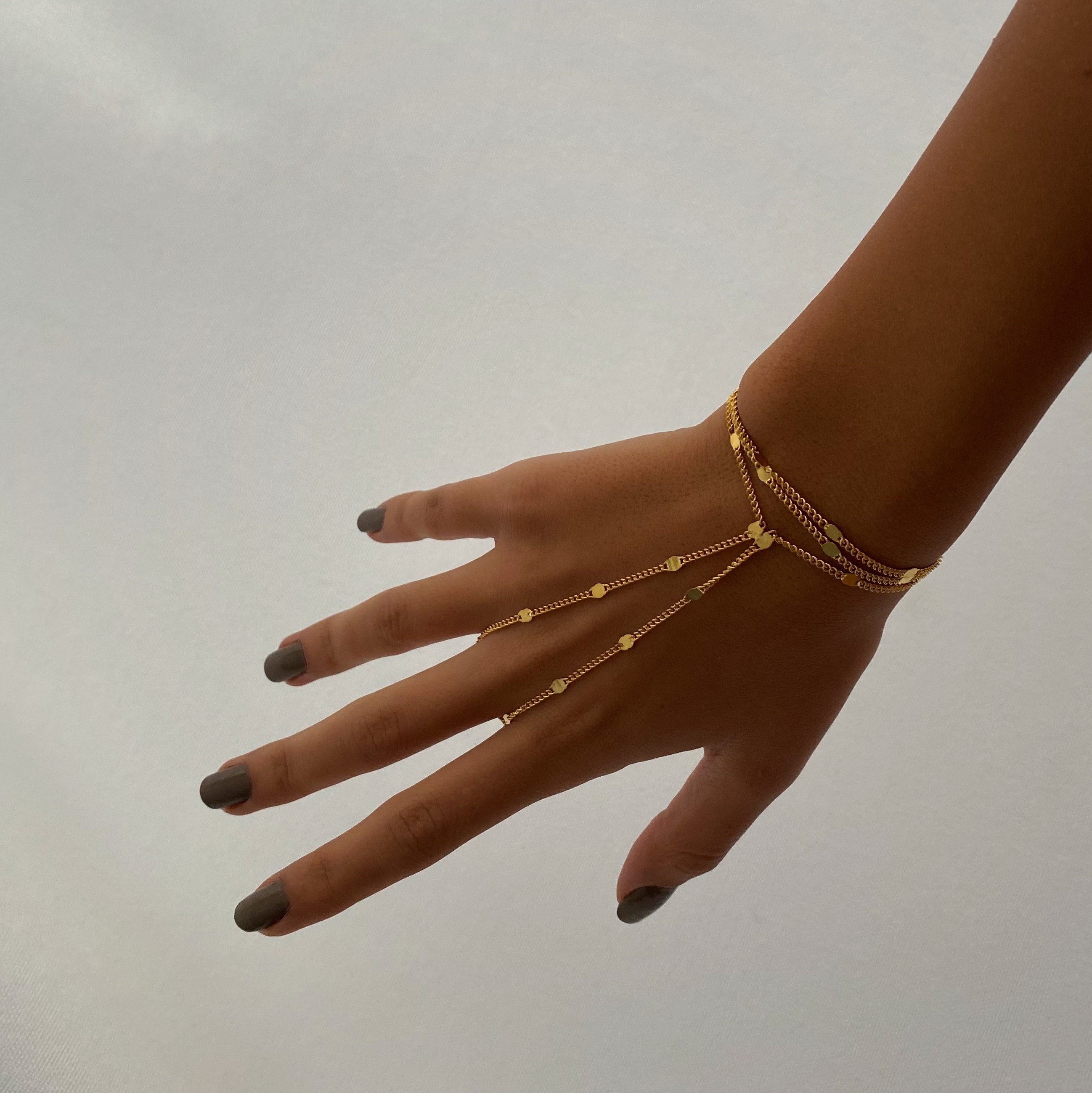 925 Sterling Silver Hand Chain, Curb Chain Bracelet, Slave Hand Chain ...