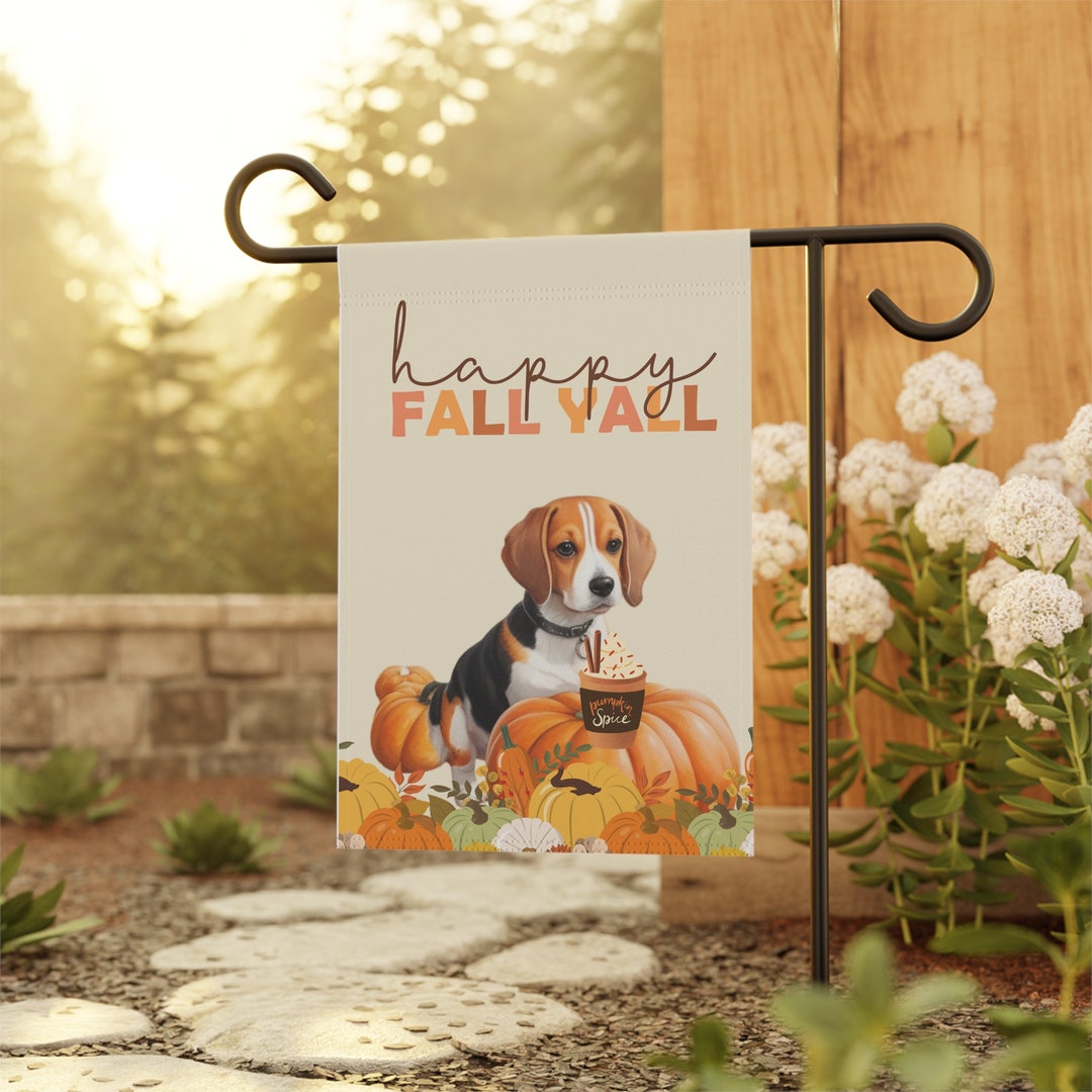 Beagle Fall Garden Flag, Beagle Halloween Flag, Fall Beagle Flag ...