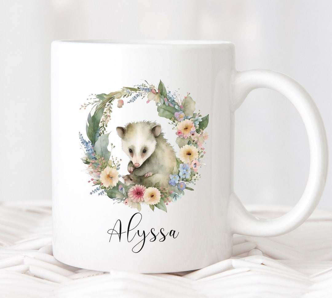 Opossum Coffee Mug, Personalized Opossum Mug, Opossum Coffee Mug, Cute ...