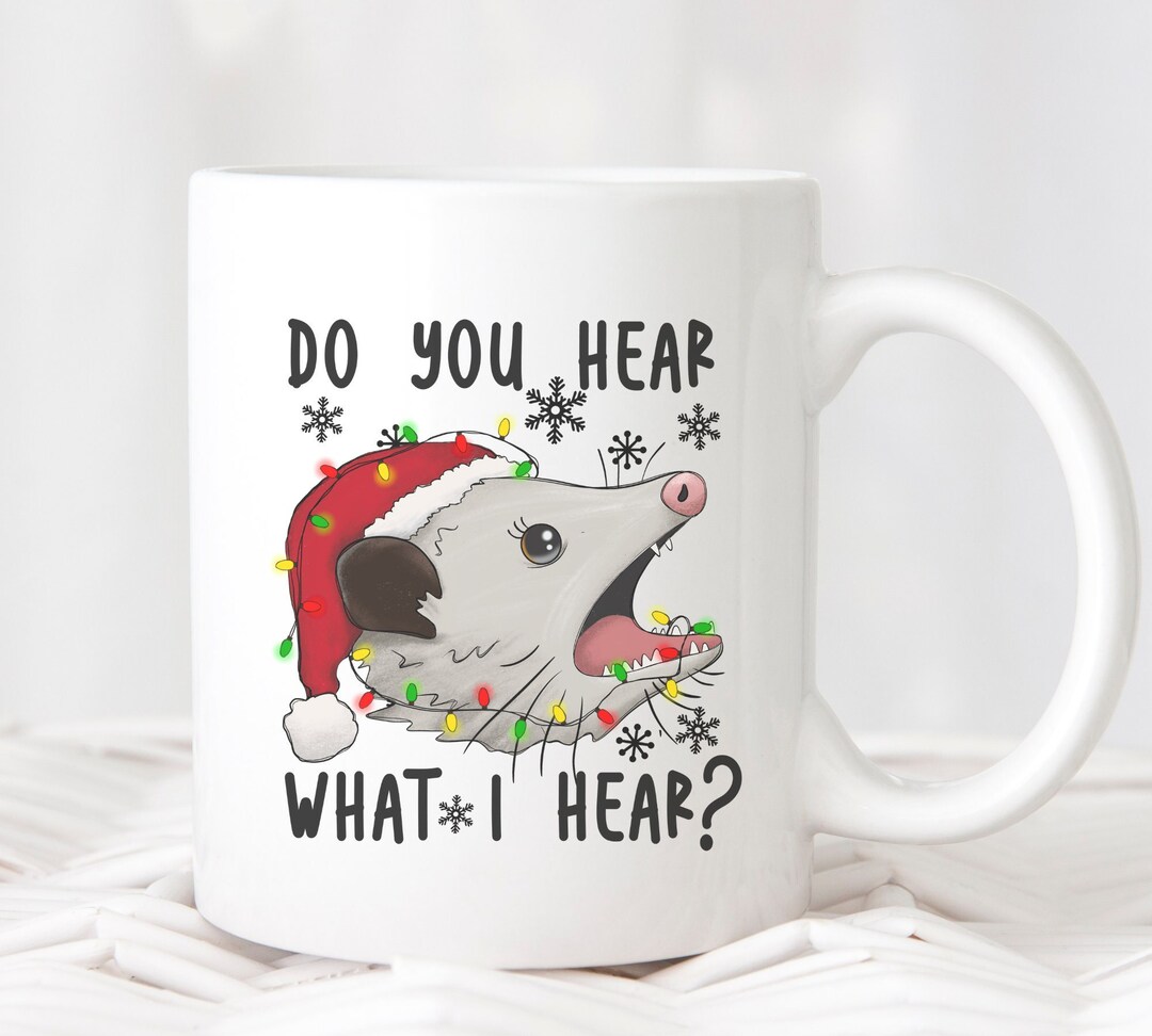 Opossum Mug, Opossum Christmas Mug, Possum Coffee Mug, Street Cat Mug ...