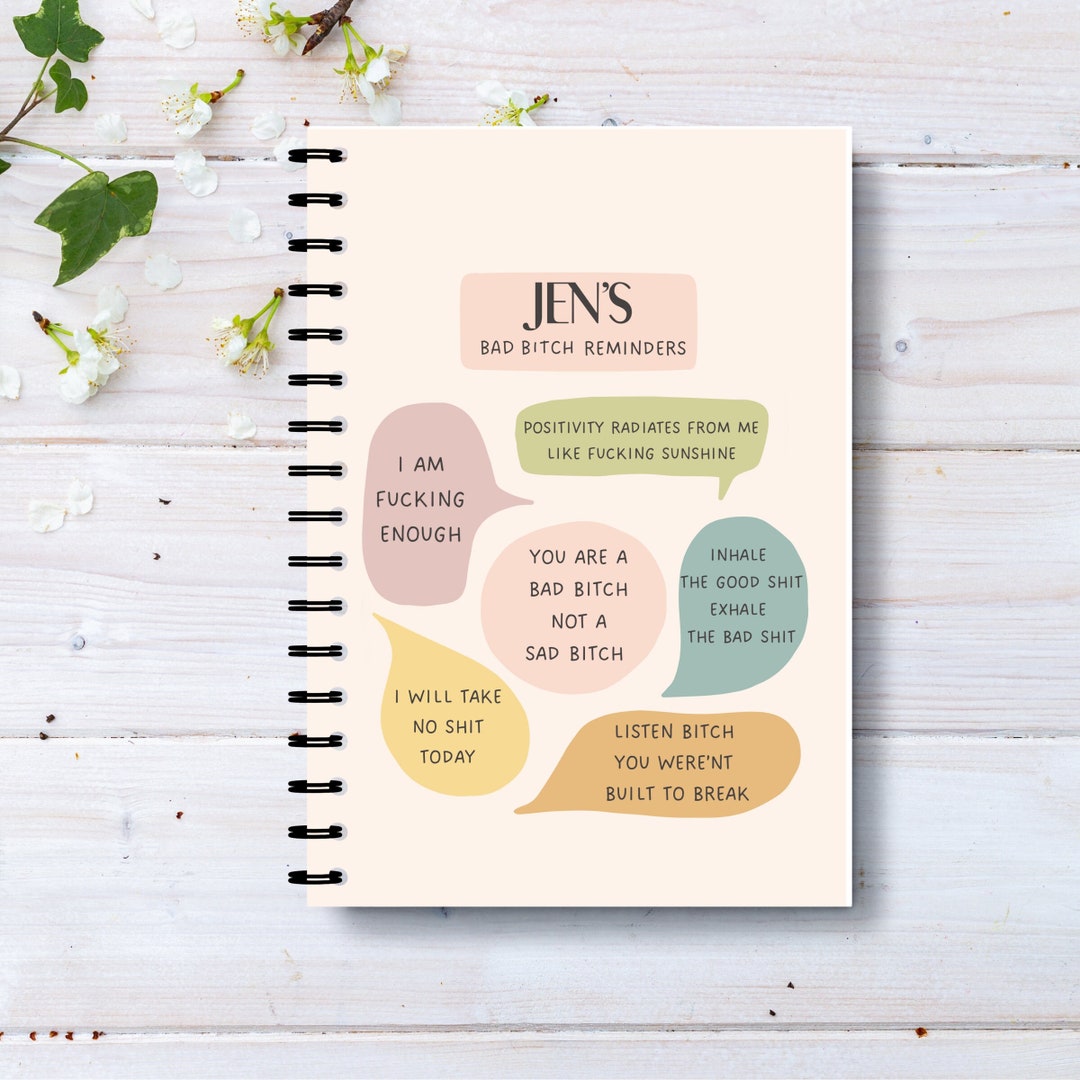 Personalized Swear Affirmations Spiral Notebook, Funny Affirmations ...