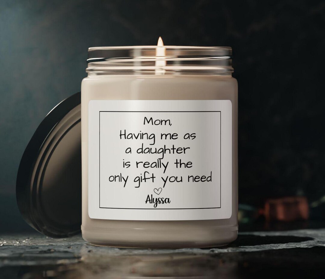 Personalized Mom Gift From Daughter, Candle for Mom, Mom Birthday Gift ...