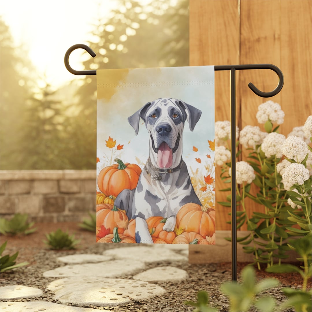 Great Dane Garden Flag, Great Dane Welcome Flag, Fall Flag, Great Dane ...