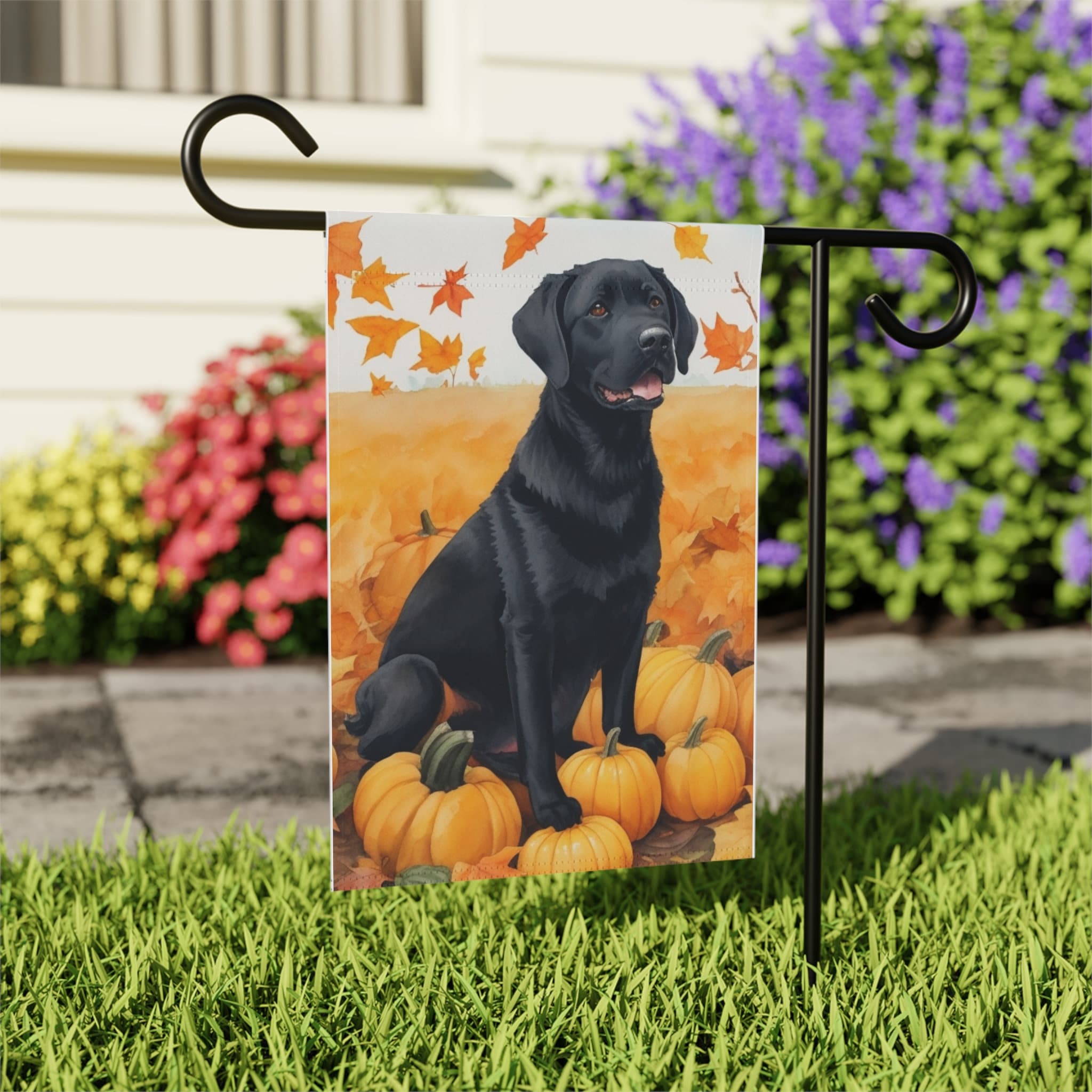 Black Lab flag, fall flag, Black Lab garden flag sold by Ty Dale™ | SKU ...
