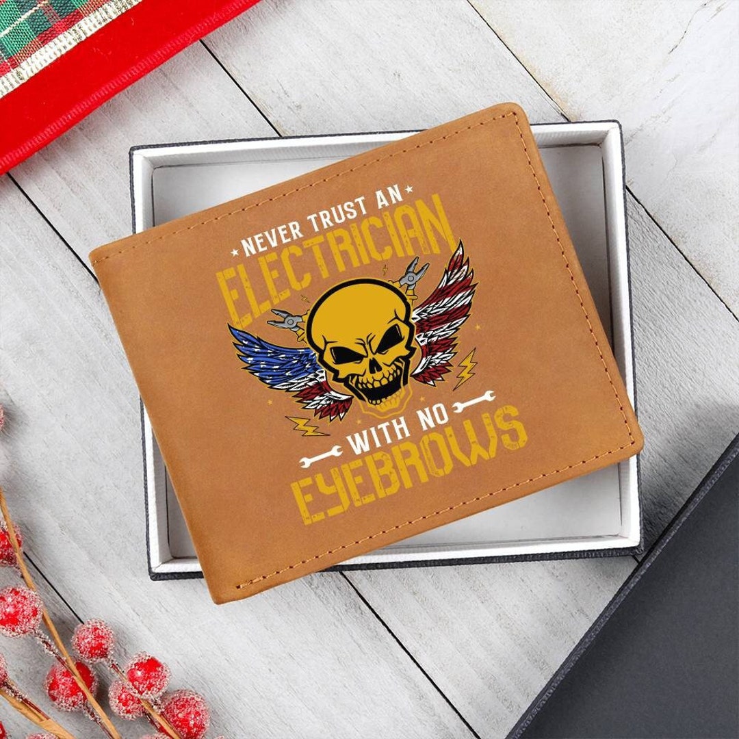 Electrician Leather Wallet, Gift for Electrician, Funny Electrician ...