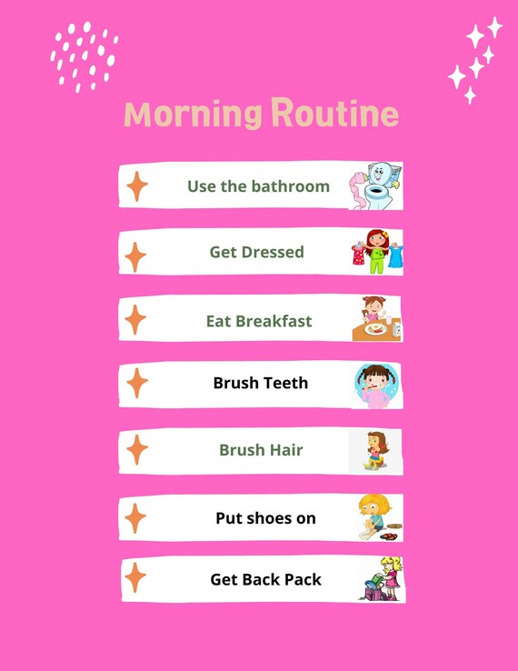Visual Routine Chart Morning Routine Routine Chart for Kids - Etsy