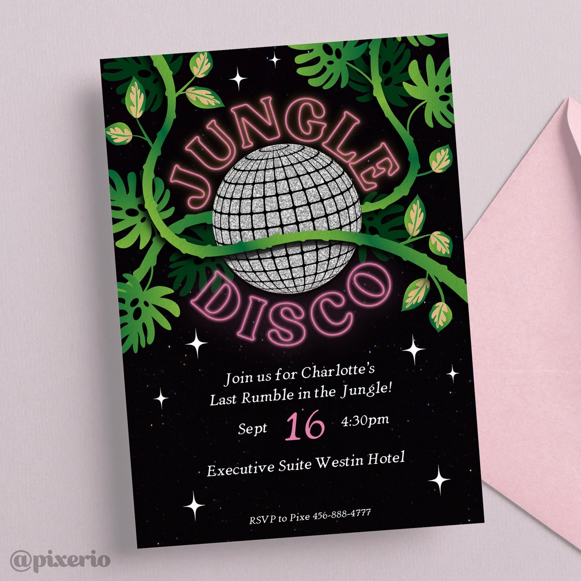 Last Rumble in the Jungle Bachelorette Invite Disco Hens Invitation ...
