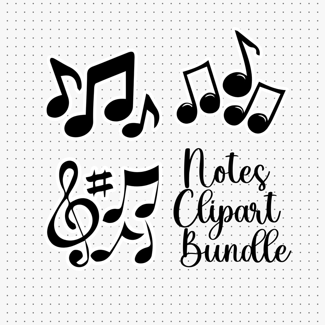 Notes Music Bundle Instant Download SVG Files for Cricut, PNG File for ...