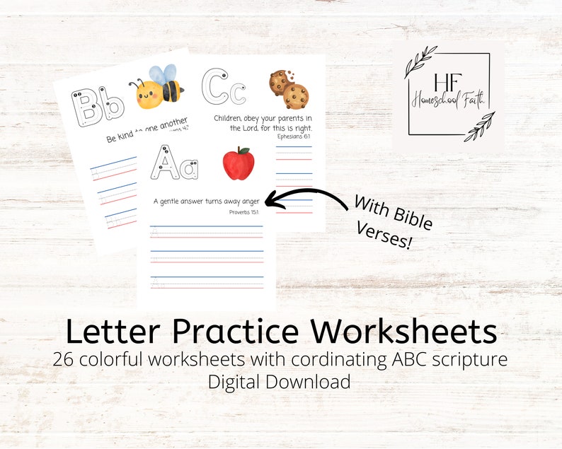 Handwriting Practice Worksheets With Bible Verses - Etsy