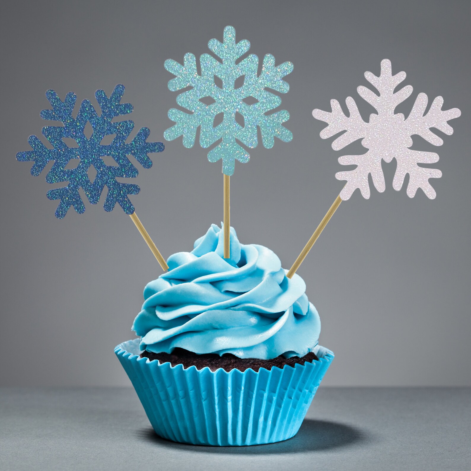 Snowflake Cupcake Picks Winter Cake Topper Pick Winter Party - Etsy