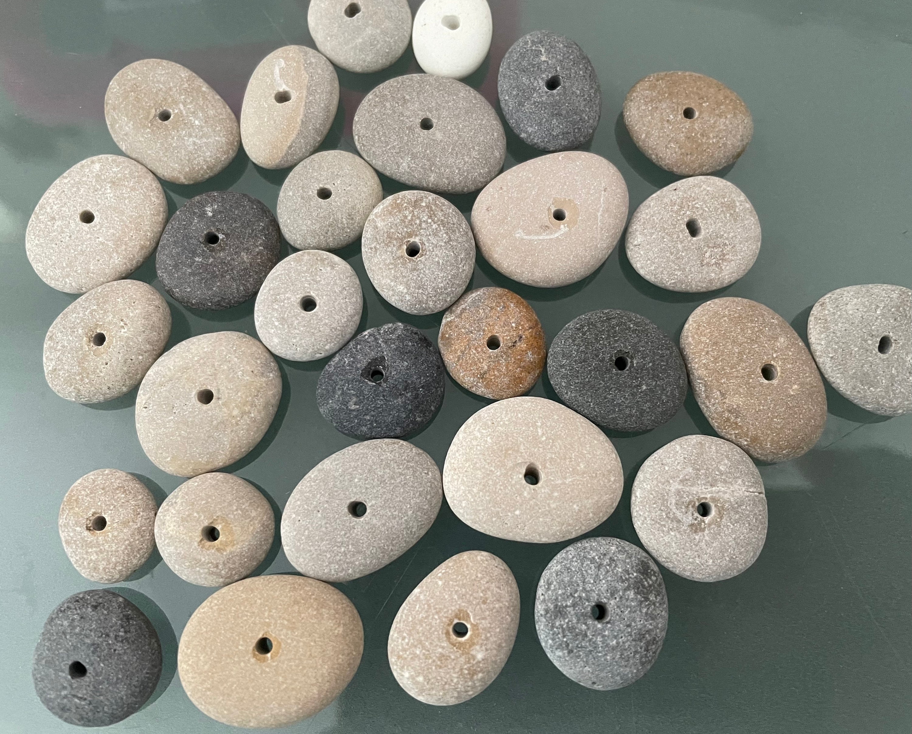 30 Centre Drilled Tiny Sea Pebbles / Natural Beach Stone / Sea Pebble ...