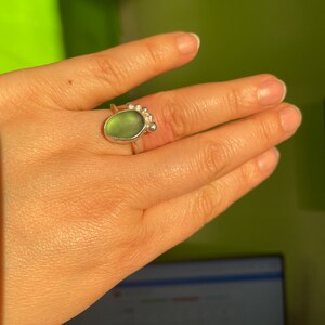Sea Glass Sterling Silver Ring, Ocean Ring, Handmade Sterling Silver ...