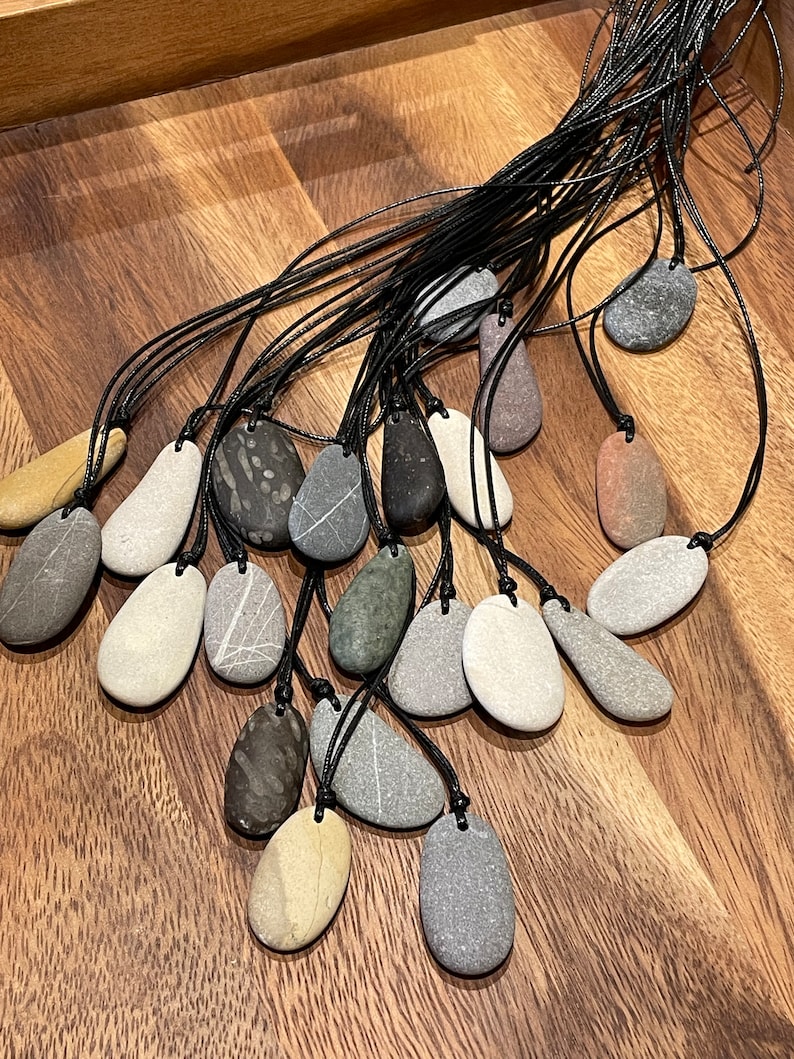 Sea Pebbles Necklace, Rock Necklaces, Nature Beach Pebbles Pendant ...