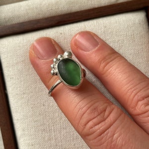 Sea Glass Sterling Silver Ring, Ocean Ring, Handmade Sterling Silver ...