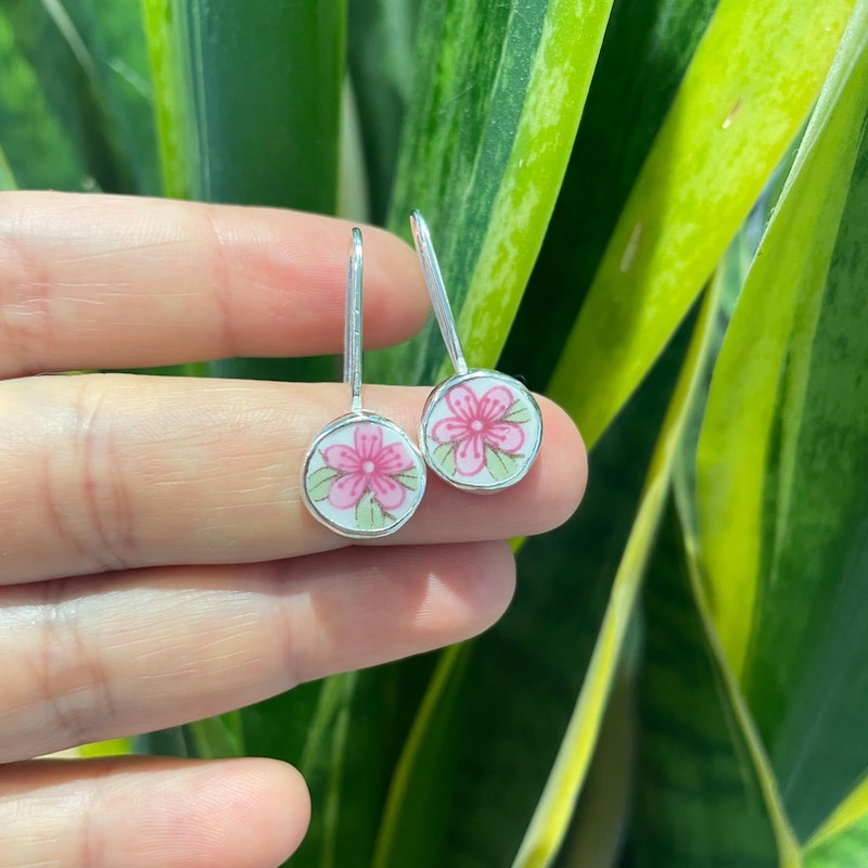 Pink Broken Pottery Jewelry - Etsy UK