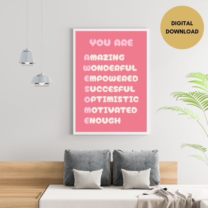 You Are Awesome Poster, Digital Download, Affirmation Print, Self Care ...