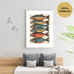 Retro Fish Art Print, Colorful Beach House Decor (digital Download) - Etsy