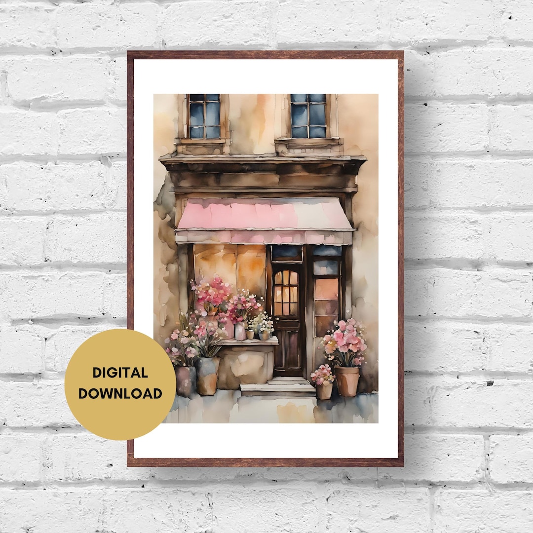 Cute Flower Shop Print, Digital Print, Flower Shop Wall Art, Flower ...