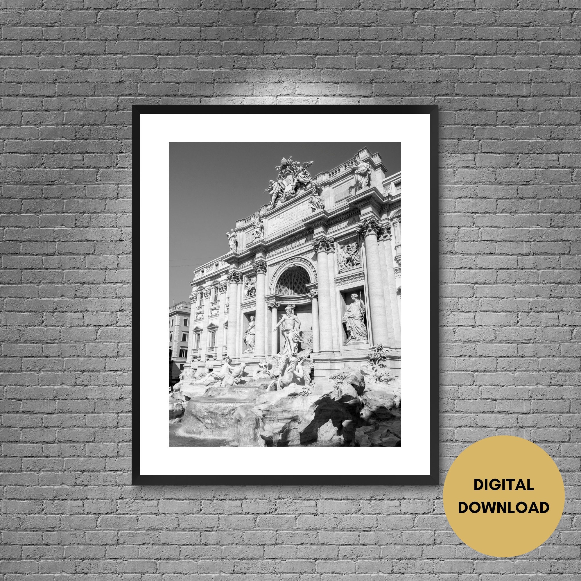 Rome Print Set Digital Download, Rome Poster Black and White, Rome ...