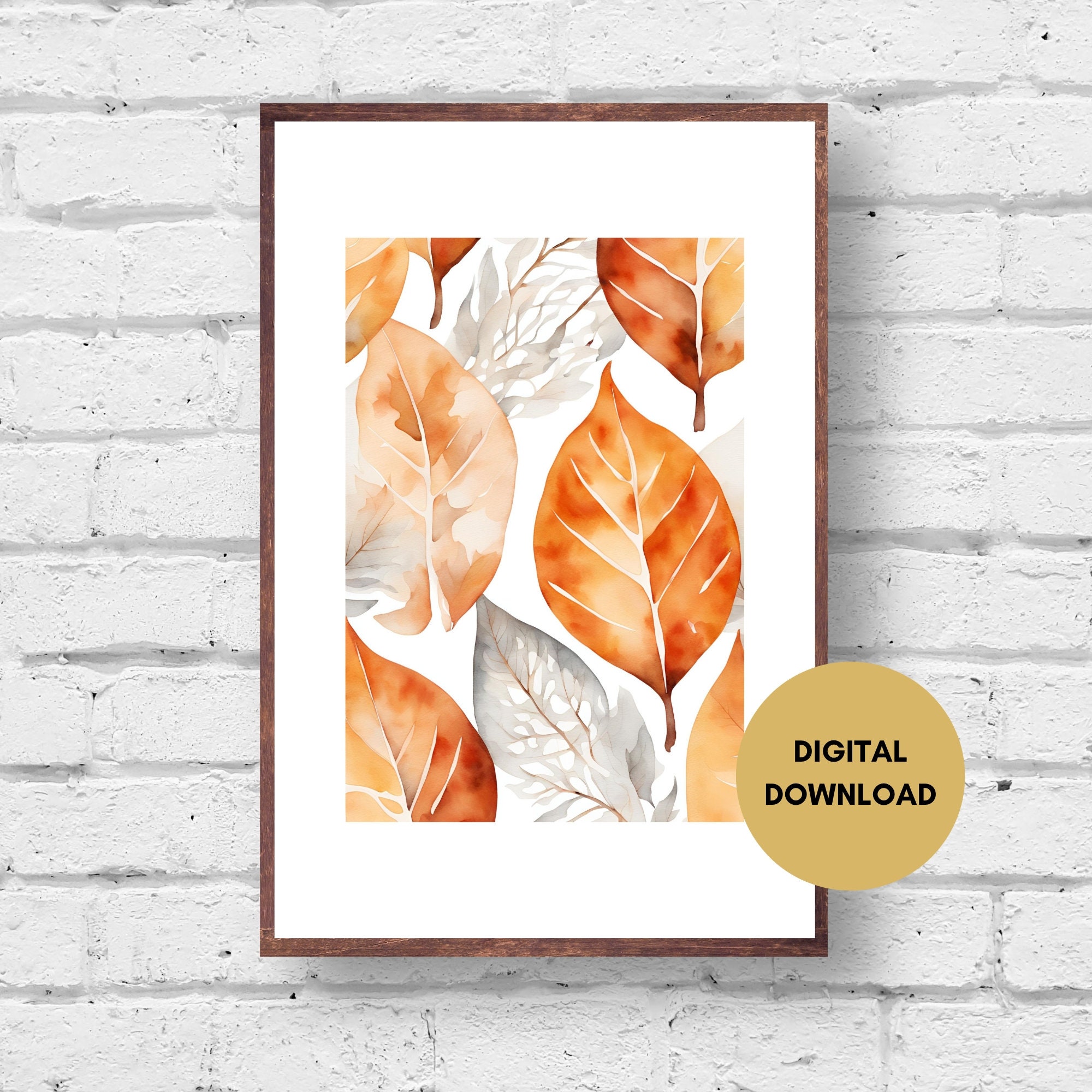 Watercolor Autumn Wall Art, Set of 5, Digital Prints, Fall Wall Art ...