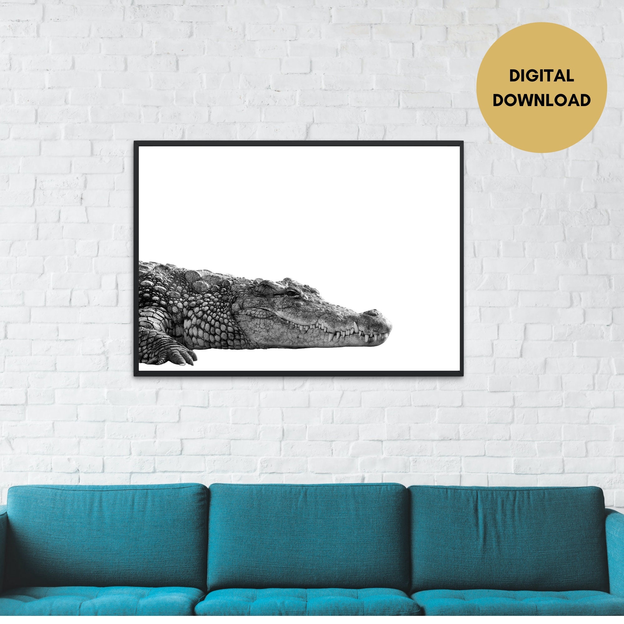 Alligator Digital Download, Cool Crocodile Photo Black and White ...