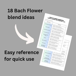 Bach Flower Blends Chart for Everyday Life, Suggested Bach Flower ...