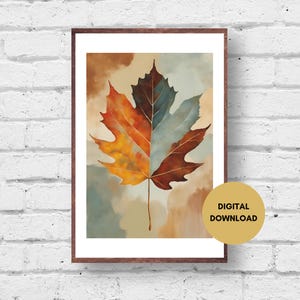 Autumn Wall Art, Set of 3, Fall Leaves, Digital Prints, Fall Wall Art ...