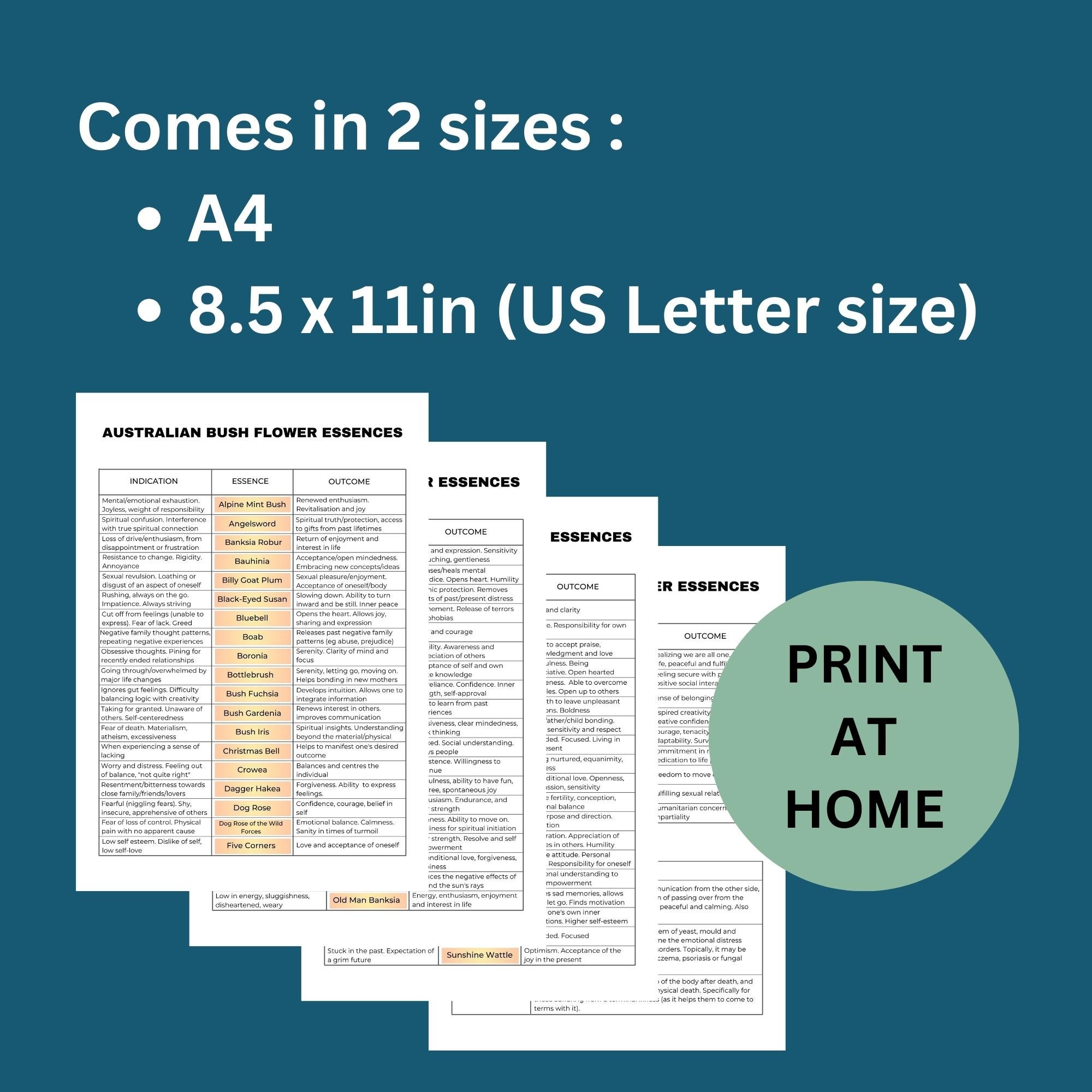 Bush Flower Essence Chart, Australian Bush Flower Essence Guide ...