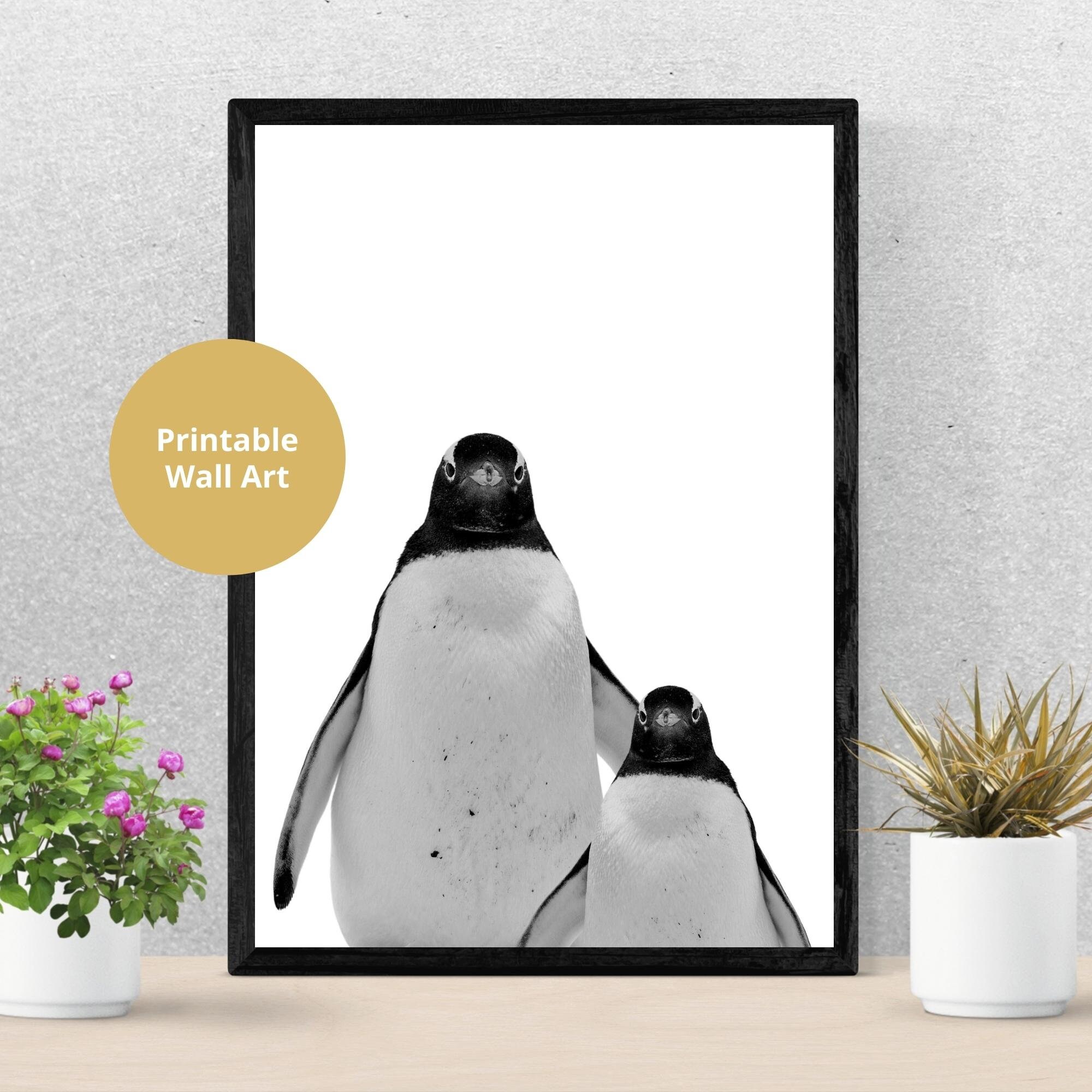 Penguin Printable, Digital Download, Black and White, Quirky, Digital ...