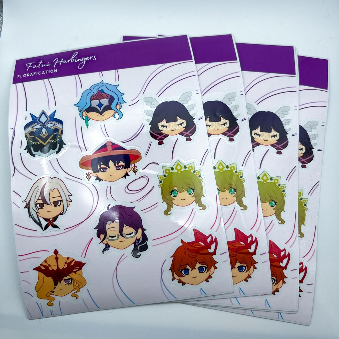 GENSHIN IMPACT Fatui Harbingers Sticker Sheet - Dottore, Scaramouche ...