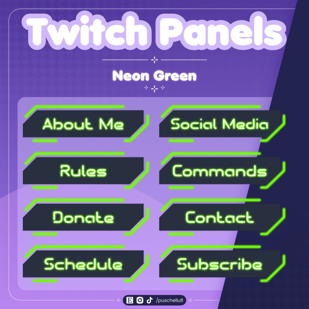 Neon Green Twitch Panels / Stream Overlay - Etsy
