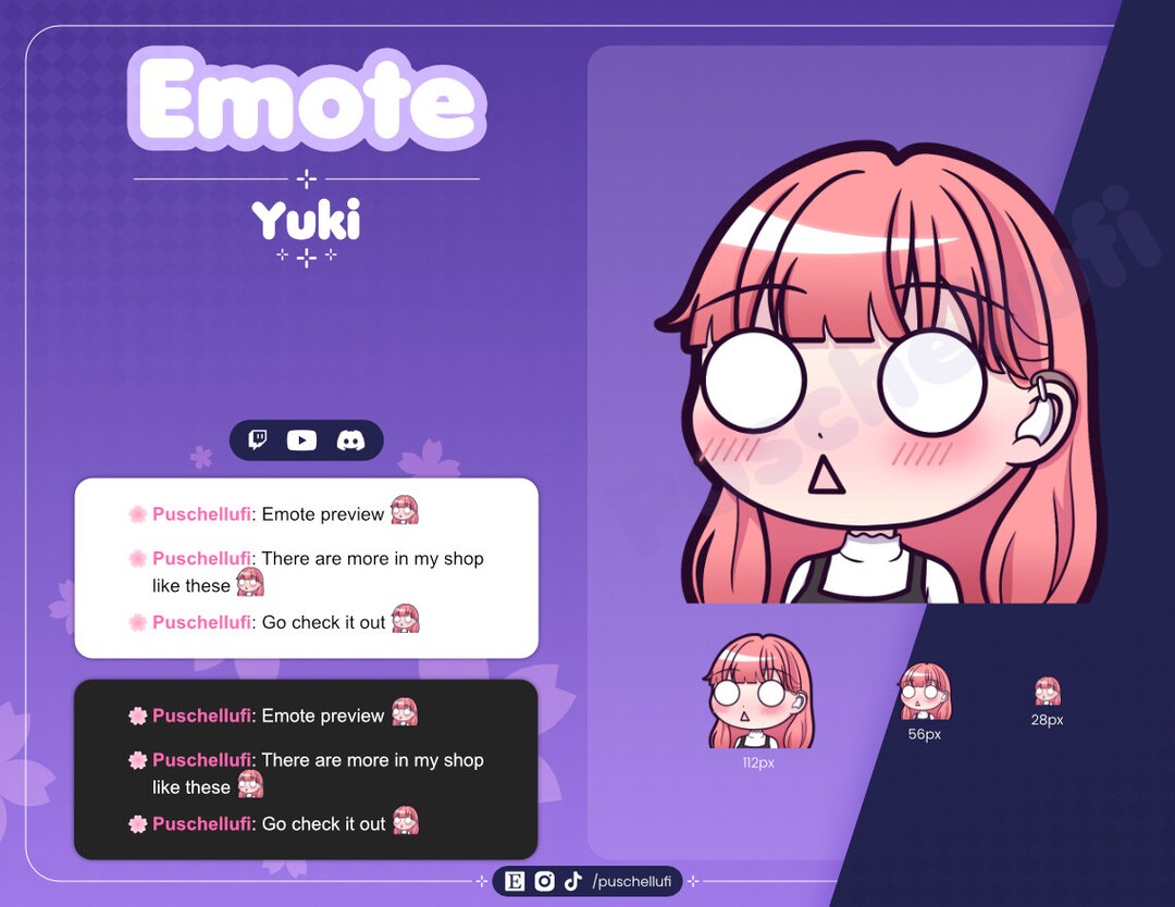 Yuki Embarrassing Emote / Twitch, Discord, Youtube - Etsy