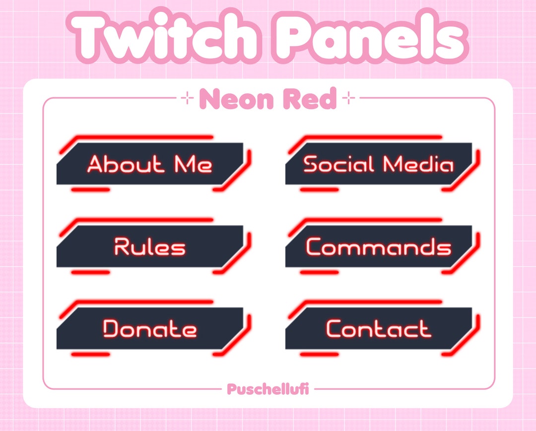 Neon Red Twitch Panels - Etsy