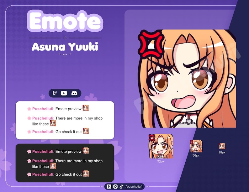 Asuna Yuuki Angry Emote / Sword Art Online / Twitch, Youtube, Discord ...