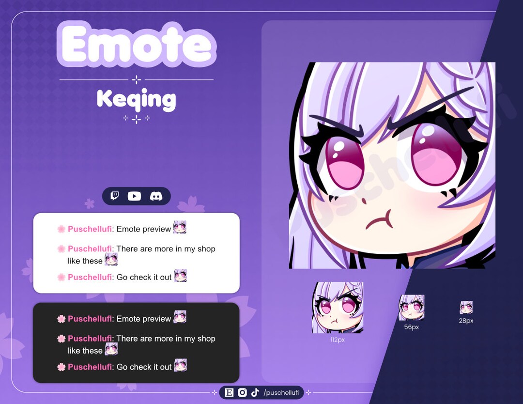 Keqing Pout Emote // for Twitch, Discord, Youtube - Etsy