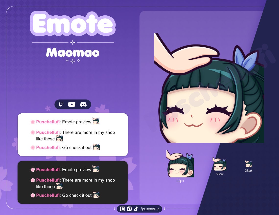 Maomao Head Pat Emote / Twitch, Discord, Youtube - Etsy