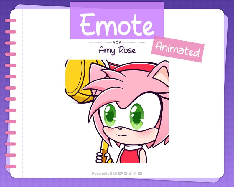 Amy Rose Hammer Emote Animated - Etsy