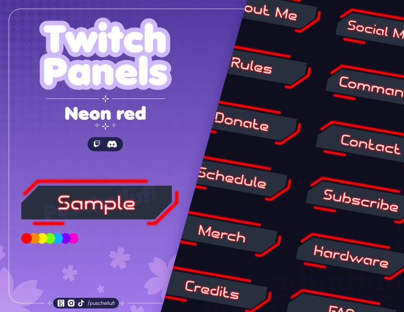 Neon Red Twitch Panels / Stream Overlay - Etsy Australia