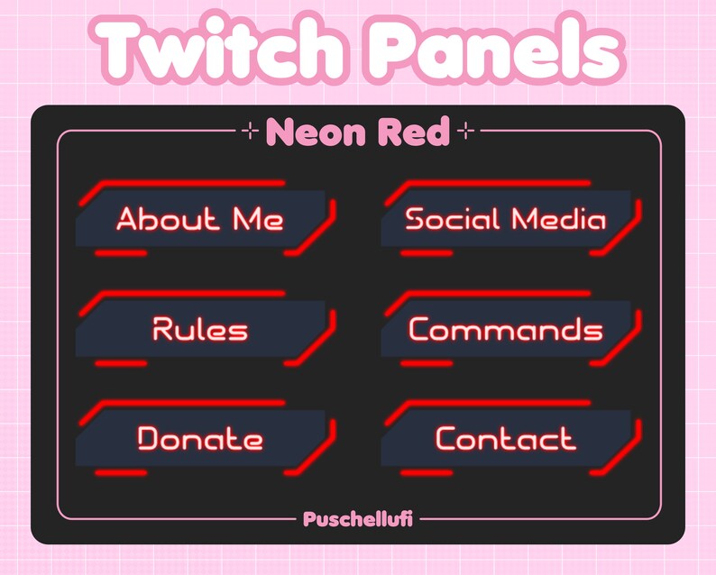 Neon Red Twitch Panels - Etsy
