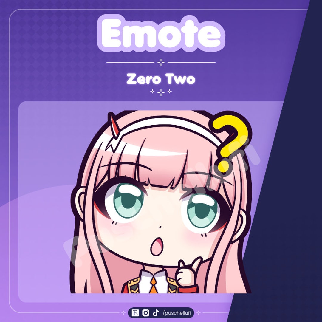 Zero Two Thinking Emote / Twitch, Discord, Youtube - Etsy