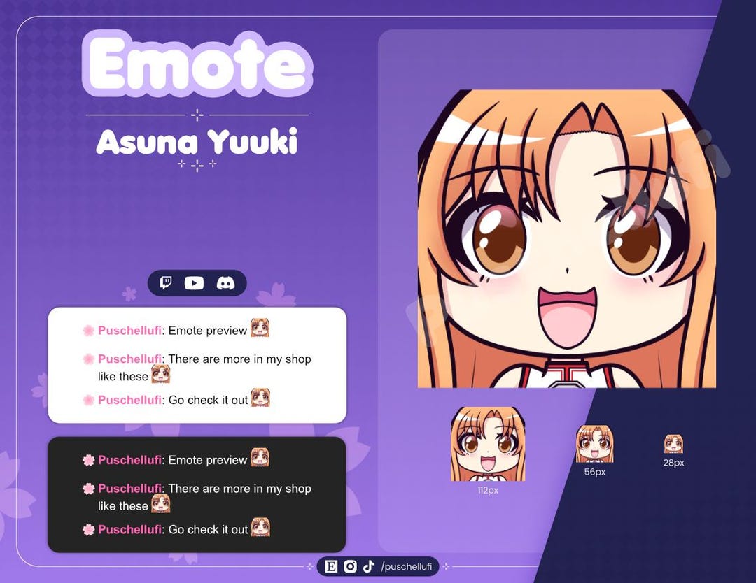 Asuna Yuuki Exciting Emote / Sword Art Online / Twitch, Youtube ...