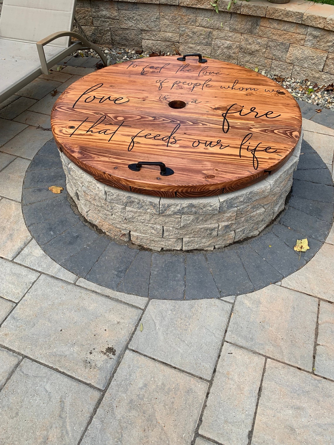 Wooden Fire Pit Table Top Cover 23 48 - Etsy