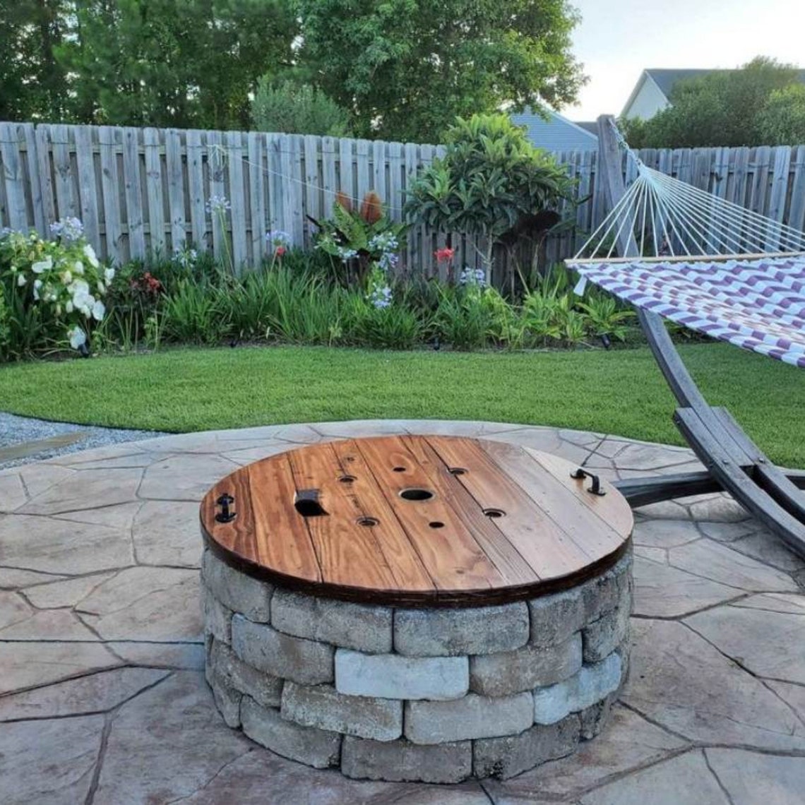 Wooden Fire Pit Table Top Cover 23 48 - Etsy