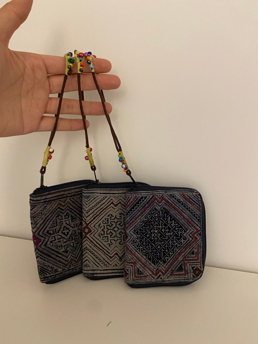 Wallet + Card Holder + Wallet - Hmong Pattern - Handmade - Vintage - Etsy