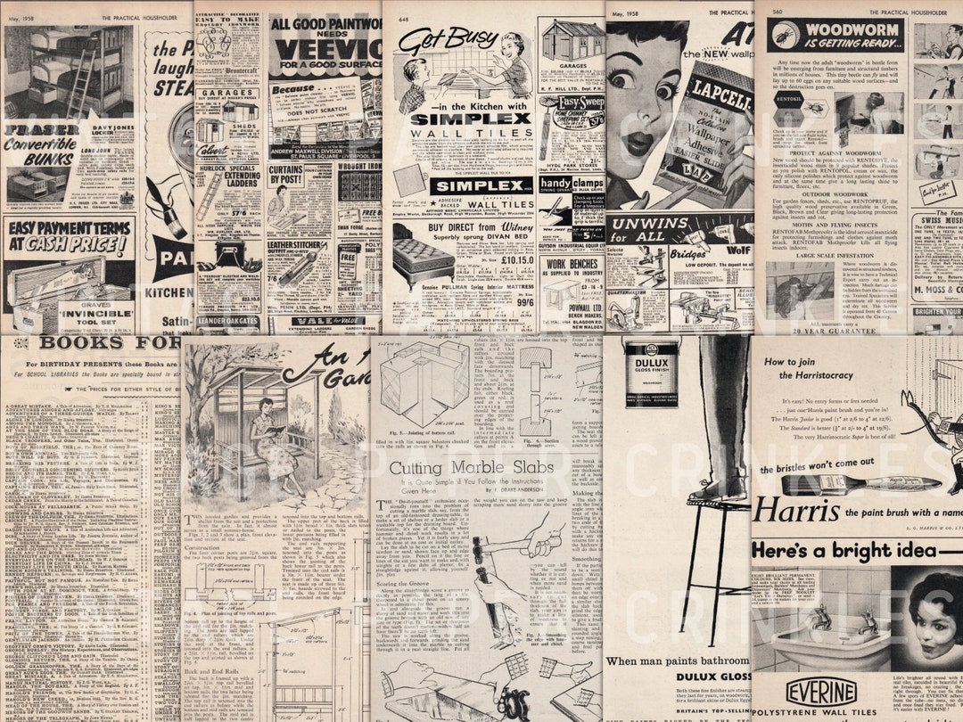 10 Vintage Magazine Pages Digikit | Printable Pages, 300dpi, Junk ...