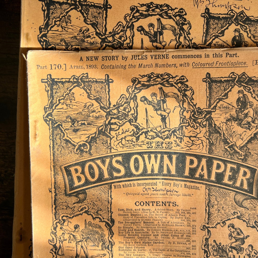 Vintage Boys Own Paper Magazine, 1893 Jules Verne Story, Collectible ...