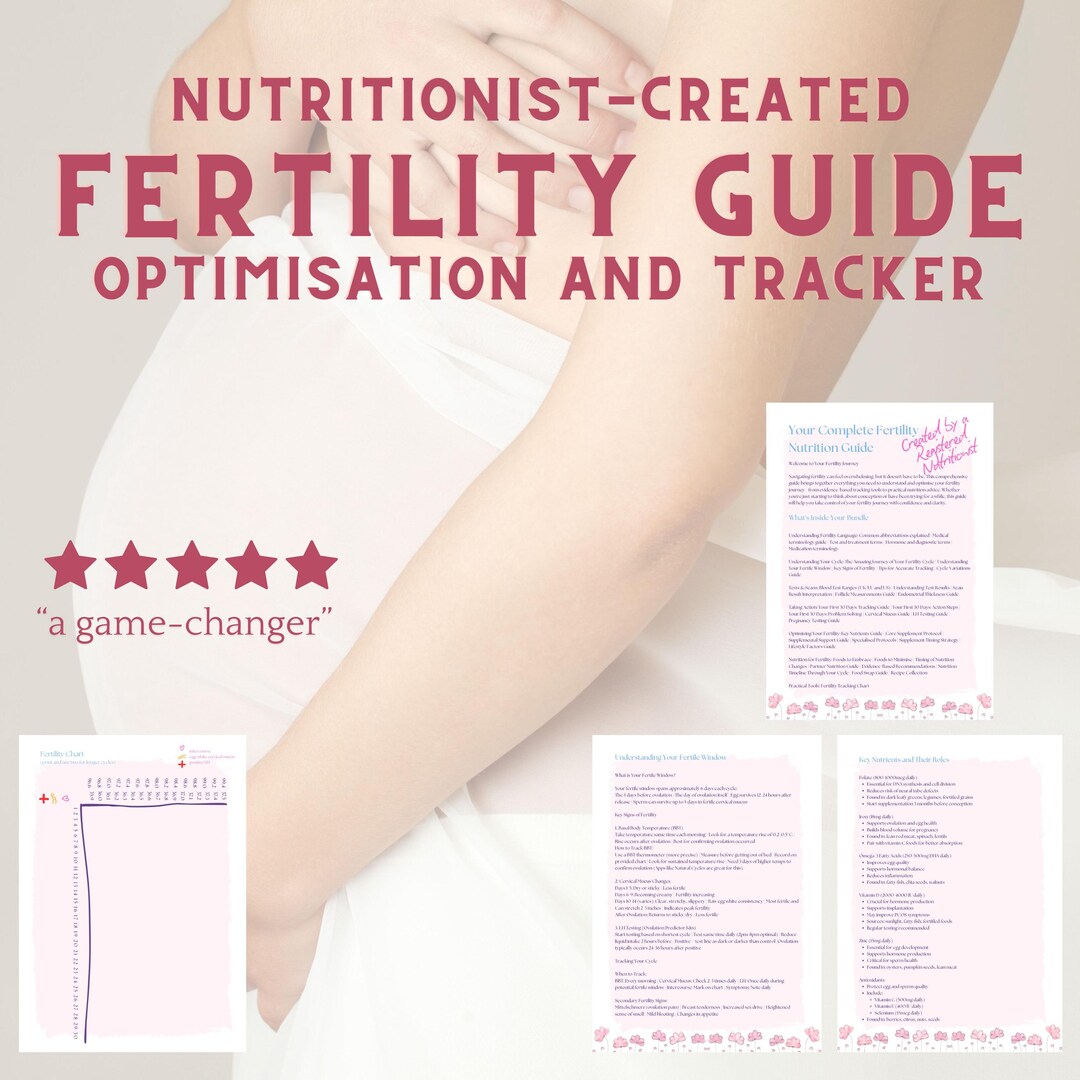 Complete Fertility Guide Registered Nutritionist TTC Digital Bundle BBT Charts, Supplements ...