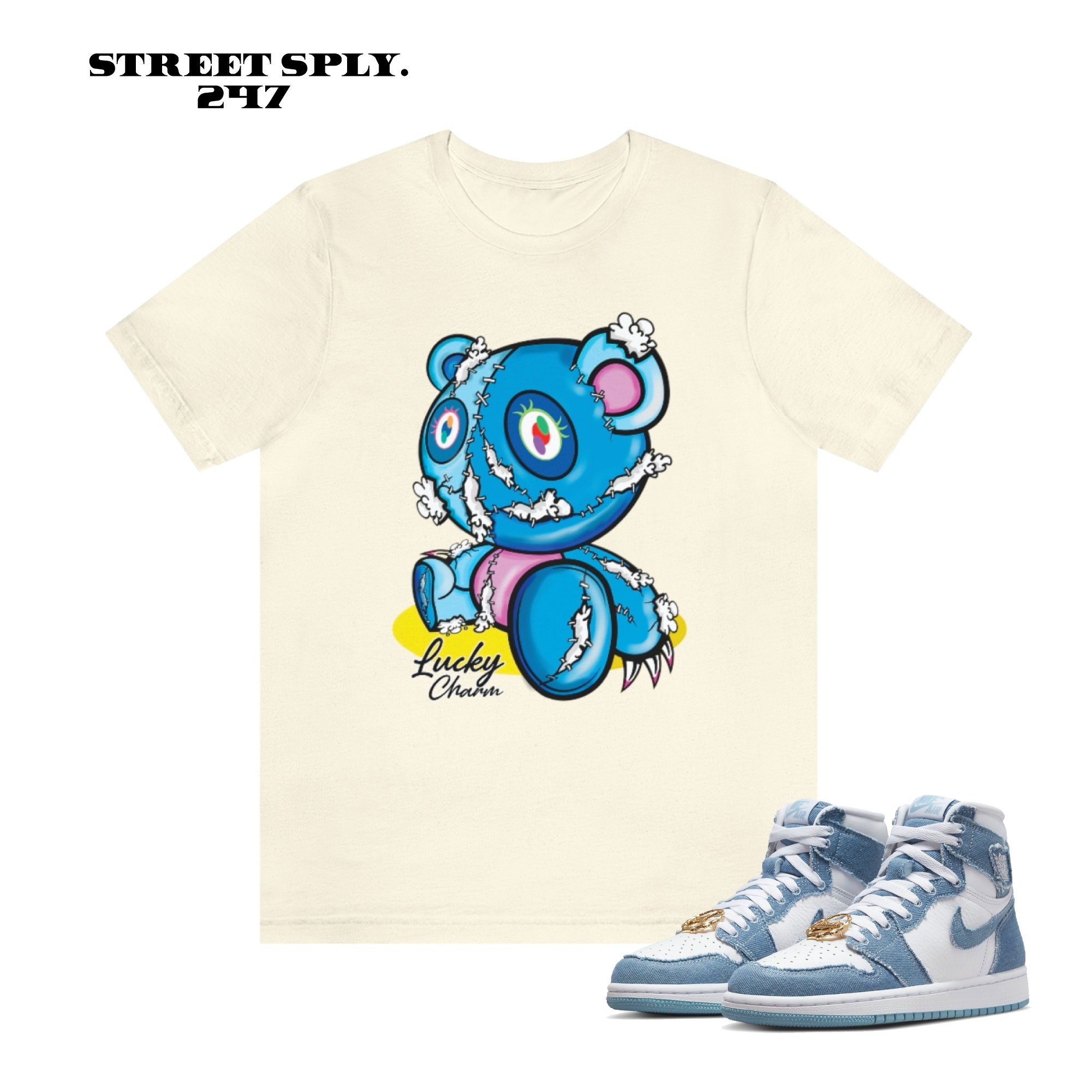 Air Jordan 1 Denim Retro High T-shirt Lucky Charm - Etsy
