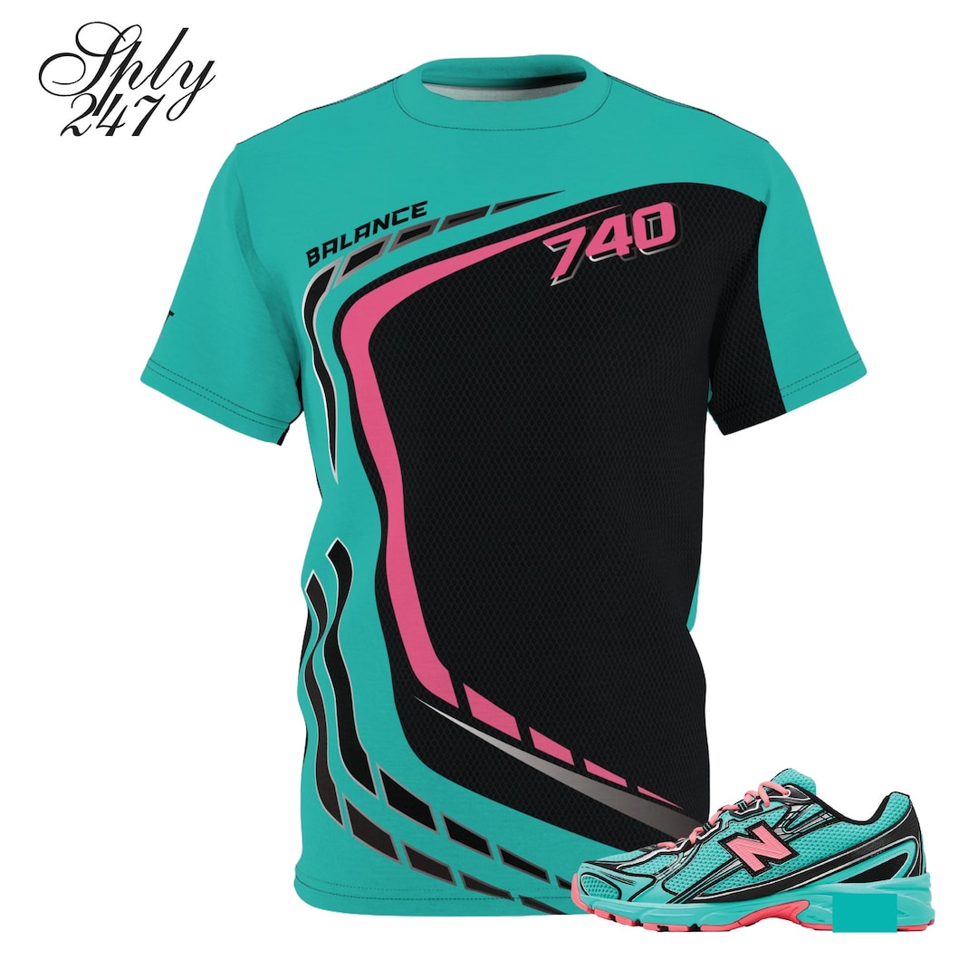 Sneaker Tee, Matching Shirt for New Balance 740 Cyber Jade, Black, Pink ...